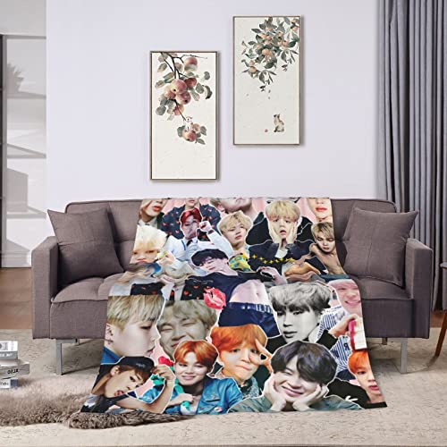 Blanket Jimin Soft and Comfortable Warm Fleece Blanket for Sofa,Office Bed car Camp Couch Cozy Plush Throw Blankets Beach Blankets