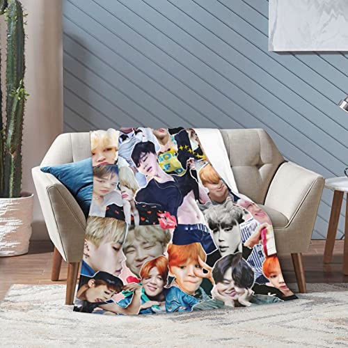 Blanket Jimin Soft and Comfortable Warm Fleece Blanket for Sofa,Office Bed car Camp Couch Cozy Plush Throw Blankets Beach Blankets