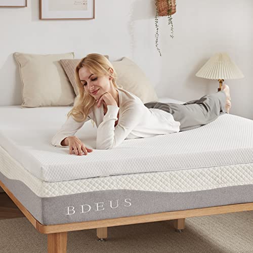 SINWEEK 2 Inch Gel Memory Foam Mattress Topper Twin Size, Ventilated High Density Pad for Back Pain, Bed Topper with Removable Soft Cover, CertiPUR-US Certified
