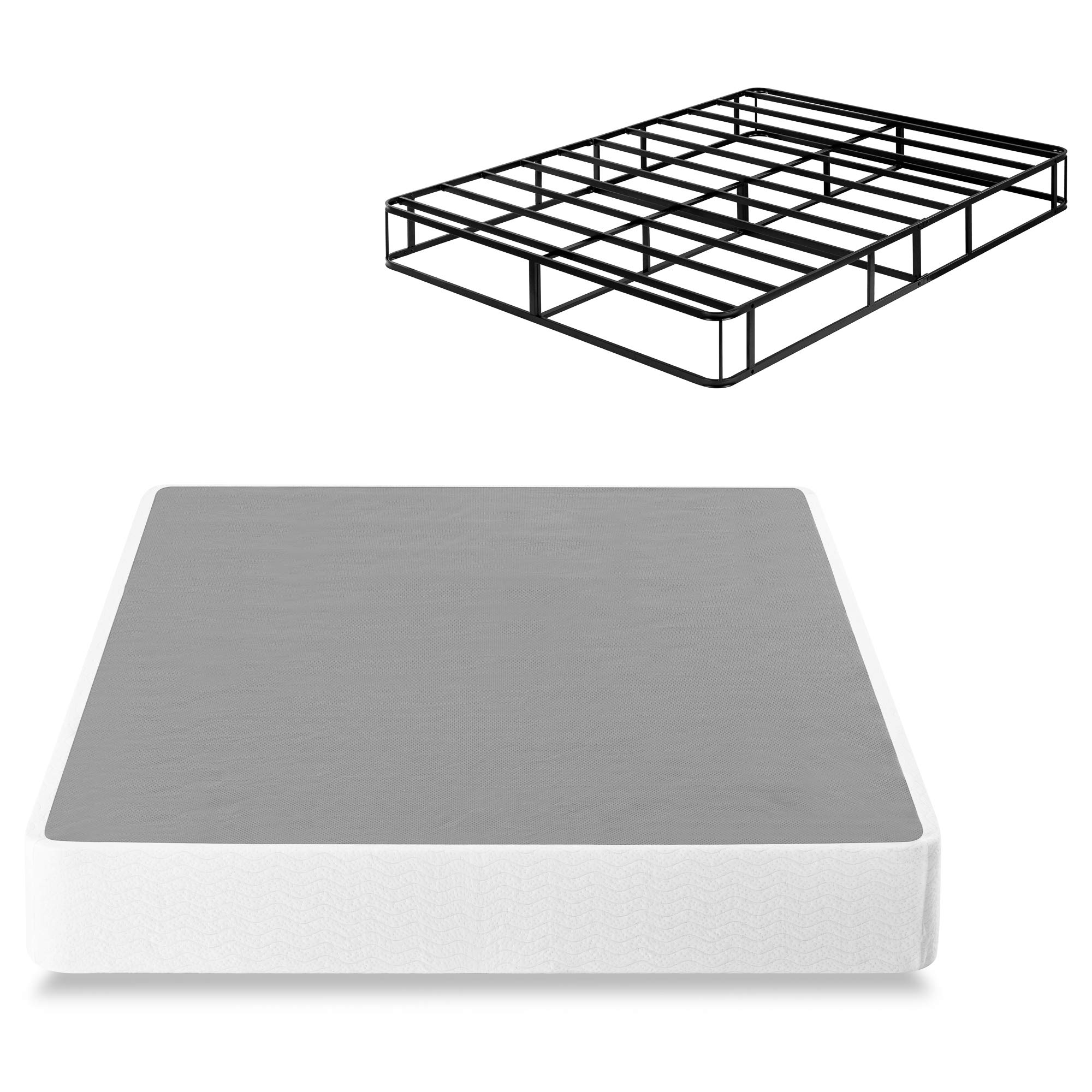 Zinus 12 Inch Green Tea Memory Foam Mattress, California King & 9 Inch Metal Smart Box Spring/Mattress Foundation/Strong Metal Frame/Easy Assembly, California King, Black