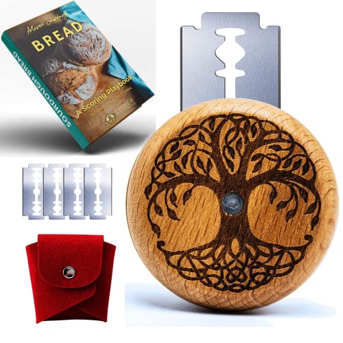 Ufo Bread Lame Scoring Tool - Bread Lame Cutter for Sourdough Bread Bakers Bread Razor Scorer Blade Banneton Cutter Scoring Knife Making Bakers Lame Handcrafted Lame with Ebook and 5 Razor Bladesā¦