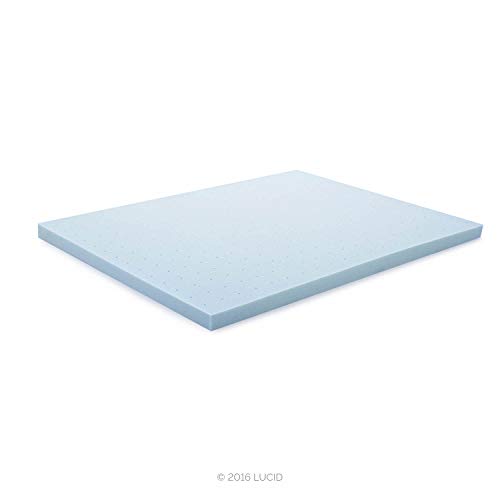 Lucid 3 Inch Mattress Topper Queen - Gel Infused Memory Foam โ Memory Foam Mattress Topper Queen โ Ventilated Design โ CertiPur Certified