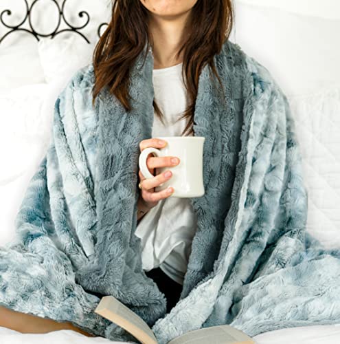 WOLF CREEK BLANKET Double Soft Comfort Blanket Large Arctic Frost Super Soft Cozy Double Sided Warm Throw for Couch or Bed. Thick Two Sided Fuzzy Plush and Minky. 65x50