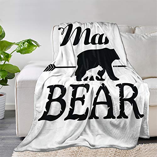 Mama Bear Throw Blanket Quilt Bedspread Fleece Flannel Soft Couch Home Decor Luxurious Warm Cozy for All Seasons ((M 60"x50" INCH), Mama Bear11)