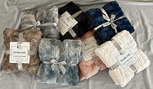WOLF CREEK BLANKET Double Soft Comfort Blanket Large Arctic Frost Super Soft Cozy Double Sided Warm Throw for Couch or Bed. Thick Two Sided Fuzzy Plush and Minky. 65x50
