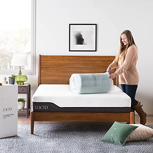 Lucid 3 Inch Mattress Topper Queen - Gel Infused Memory Foam โ Memory Foam Mattress Topper Queen โ Ventilated Design โ CertiPur Certified
