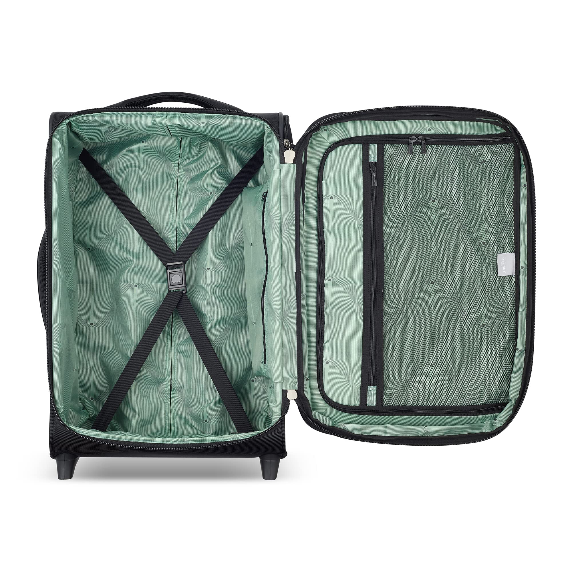 DELSEY PARIS Sky Max 2.0 Softside Expandable Luggage with Two Wheels, Black, Carry-on 21 Inch