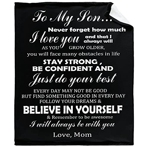 to My Son I Love You Forever from Mom Blanket Cozy Soft Lightweight Flannel Throw Blanket for Bed Sofa Travel All Season 80"x60"