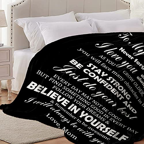 to My Son I Love You Forever from Mom Blanket Cozy Soft Lightweight Flannel Throw Blanket for Bed Sofa Travel All Season 80"x60"
