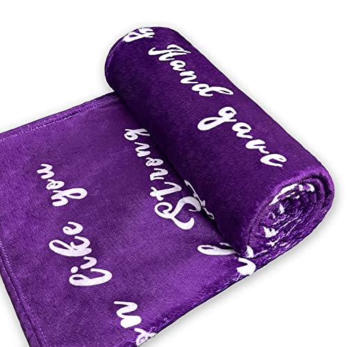 Mom Blankets Flannel Throw for Women Anniversary Birthday Gift Portable from Daughter Son Printed Warm Soft Couch Sofa Decor Purple 60"x80"