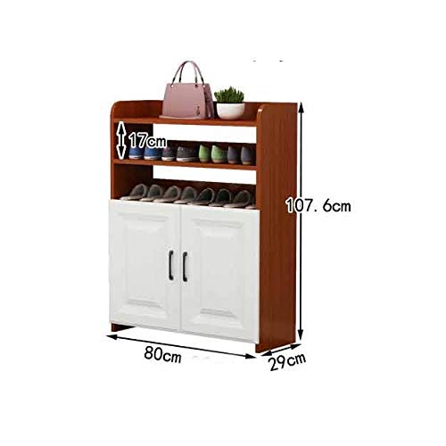 TFIIEXFL Shoe Rack Shelf Console Cabinet Simple Multi-Layer Large Capacity Shoe Cabinet Storage Cabinet Wooden Shoes (Color : Black)