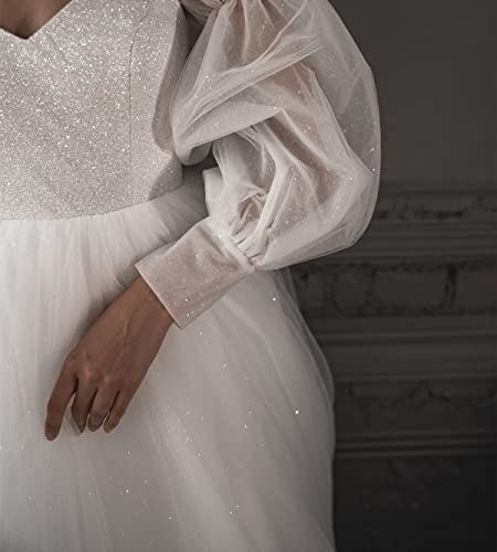 Passat Ivory Long Detachable Chiffon Puff Sleeves For Wedding Dress Spark Detachable Sleeves For Wedding Dresses Add On 04