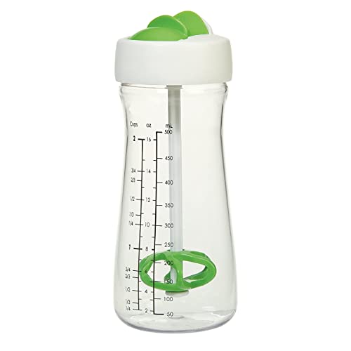 GFZYLQ Salad Dressing Shaker Container, Dripless Pour, Leak-free, Soft Grip, BPA Free, Homemade Salad Dressing Bottle Mixer Measure, 500ml