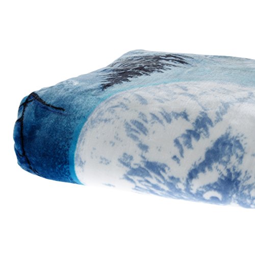Lavish Home Heavy Fleece Blanket with Howling Wolf Pattern- Plush Thick 8 Pound Faux Mink Soft Blanket for Couch Sofa Bed (74” x 91”)