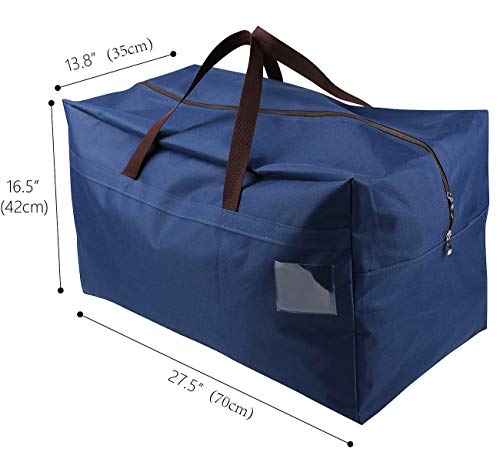 AMJ 100L Large Storage Bag for Comforters, Blankets, Clothes, Quilts and Towels, Better and Sturdy Organizer Bag, Thick Ultra Size Under Bed Storage, Moisture Proof, Blue