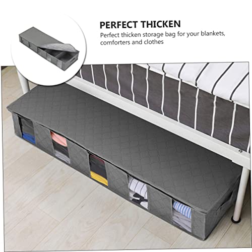 STOBAZA 1pc box Container Bed Bins Storage Quilt Dividers Capacity Clothes Gray Under Bags Non-woven Zipper and Shoe Divider Cloth for with Toys Clothing Practical Case