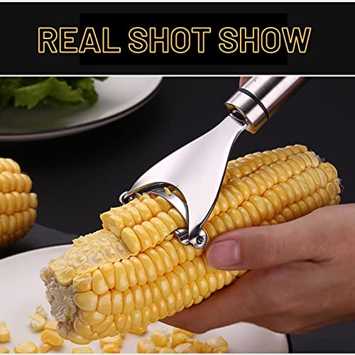 2PCS Magic Corn Peeler,Kitchen Gadget,Stainless Steel Corn Thresher with Ergonomic Handle,Corn Stripper Corn Cob Stripper Tool,Thresher Corn Cutter from the Cob