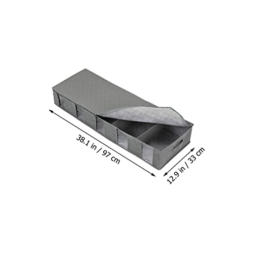 STOBAZA 1pc box Container Bed Bins Storage Quilt Dividers Capacity Clothes Gray Under Bags Non-woven Zipper and Shoe Divider Cloth for with Toys Clothing Practical Case