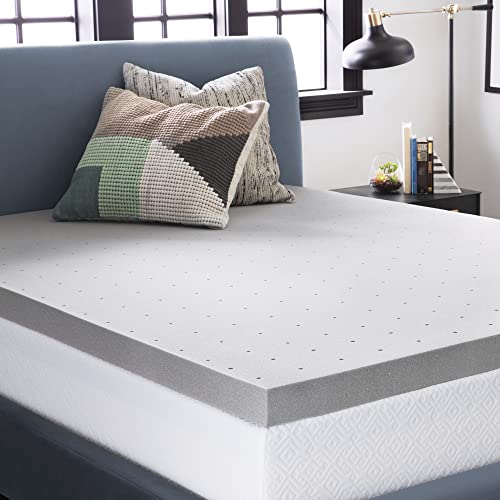 Lucid 3 Inch Mattress Topper QUeen ā Memory Foam ā Bamboo Charcoal Infusion ā Cooling Ventilation ā Hypoallergenic ā CertiPur Certified Foam