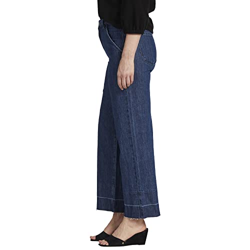 JAG Jeans Women's Sophia High Rise Wide Leg Jeans, Berry Blue, 8 Petite