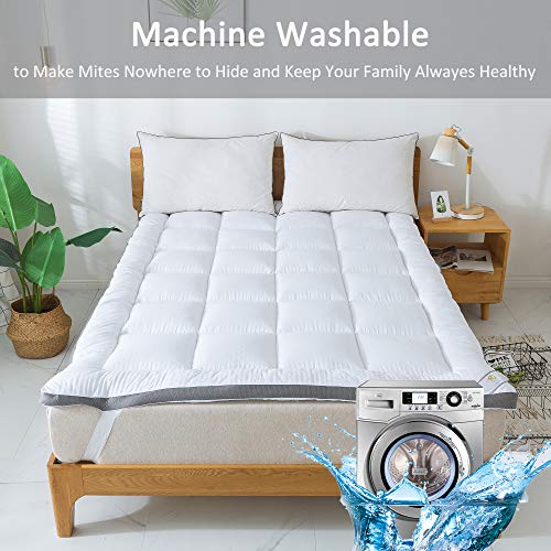 SUFUEE Mattress Topper Full & Mattress Pad Protector - Quality Plush Luxury Down Alternative Pillow Top - 2inch Extra Thick Mattress Cover(54"x75")