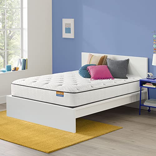 Simmons Dreamwell Collection, 11 Inch Alexandria Queen Size Traditional Mattress, Firm Feel, White, Memory Foam, Innerspring, Supportive, Cooling, CertiPUR-US Certified