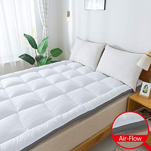 SUFUEE Mattress Topper Full & Mattress Pad Protector - Quality Plush Luxury Down Alternative Pillow Top - 2inch Extra Thick Mattress Cover(54"x75")