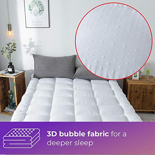 SUFUEE Mattress Topper Full & Mattress Pad Protector - Quality Plush Luxury Down Alternative Pillow Top - 2inch Extra Thick Mattress Cover(54"x75")