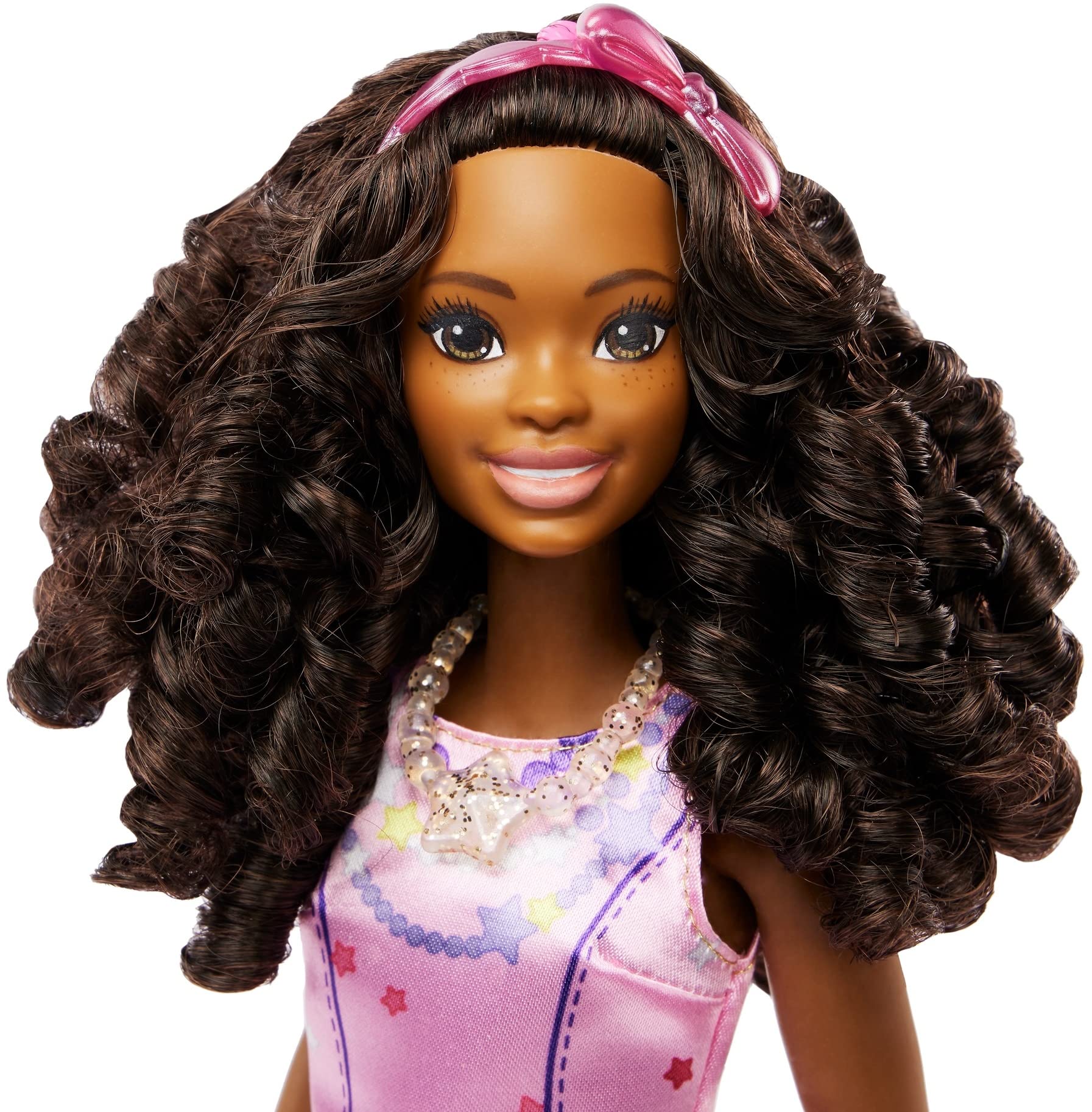 Barbie: My First Barbie Preschool Doll, "Brooklyn" with 13.5-inch Soft Posable Body, Deluxe Party & Bedtime Clothes & Accessories, Black Hair