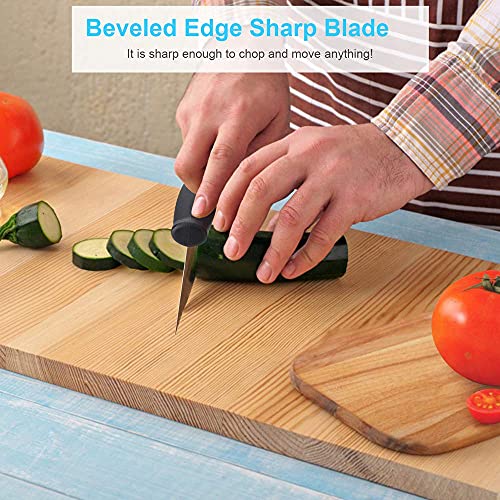 Bench Scraper, UUBAAR 1 PCS Dough Scraper Tool Kitchen Scraper, Multi-Purpose Stainless Steel Food Scraper Chopper, 6-Inch Bench Knife for Baking Cooking, Dough Cutter with Contoured Grip