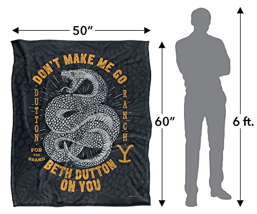 Yellowstone Blanket, 50"x60" Yellowstone Beth Dutton Snake Silky Touch Super Soft Throw Blanket