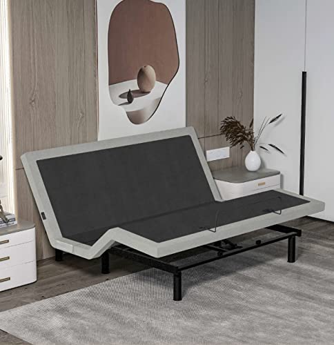 Irvine Home Collection Twin XL Adjustable Base with 10-Inch Gel Memory Foam Mattress Combo Set, Black (D02TXLM)