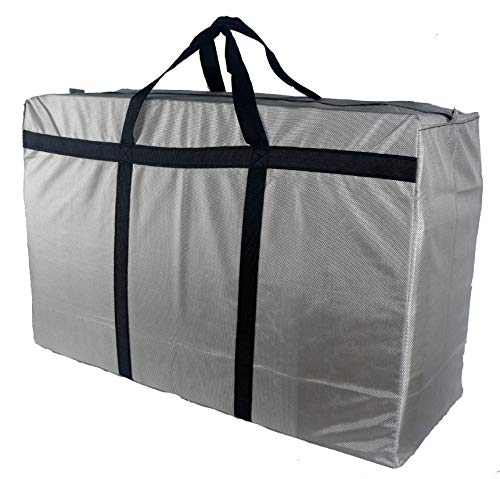 100L Extra Large Storage Bags, Sturdy Foldable Moving Tote Bag, Under Bed Storage, Travel Cargo Duffel Jumbo Bag for Clothes, Comforters, Blankets, Pillows, Ornaments (Grey)