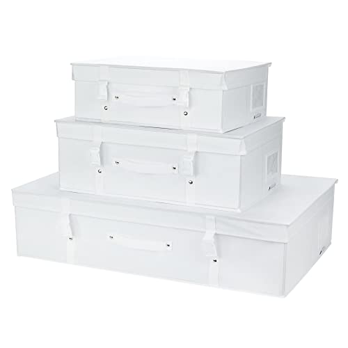 HANGERWORLD Large White Wedding Dress Box Storage with Acid Free Tissue Paper Wedding Dress Preservation Box Under bed Storage and Travel Case