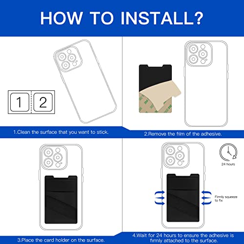 YINHEXI 2Pack Phone Wallet Card Holder, Cell Phone Wallet Stick on Credit Card Holder for Cell Phone & Phone Case, Slim Wallet Compatible with All Smartphones