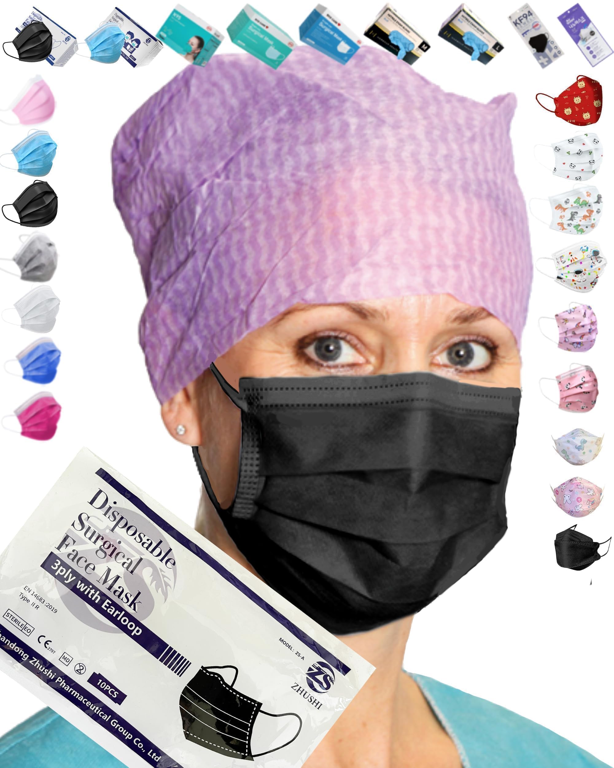 FLTR General Use Face Mask, Black, 75 Count 75 Count (Pack of 1)
