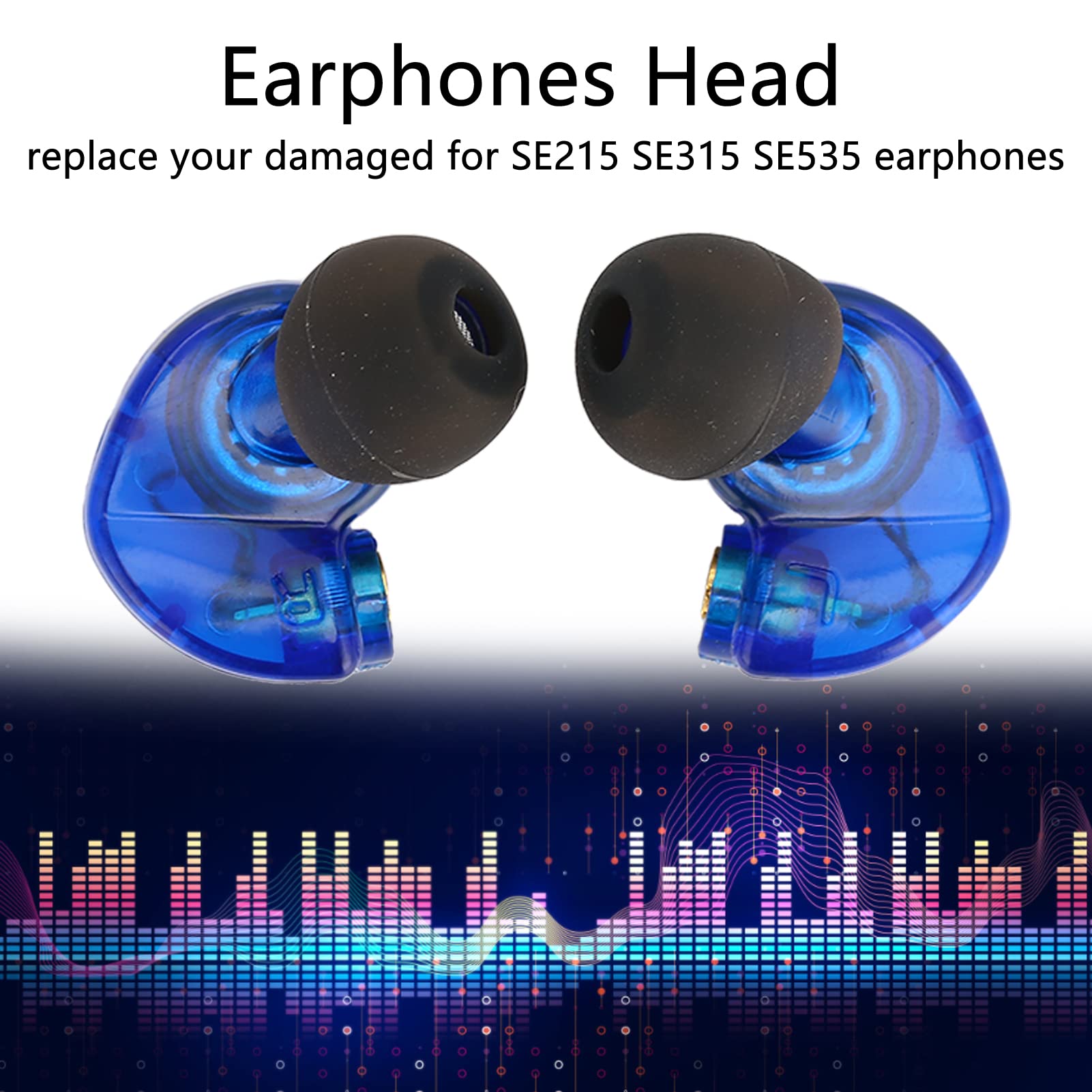 ASHATA for SE215 Wired Sound Isolating Earbuds Head, 1 Pairs of Pluggable Replacement Stereo Earphone Head for SE315 SE535 SE215, with MMCX Interface (Clear Blue)