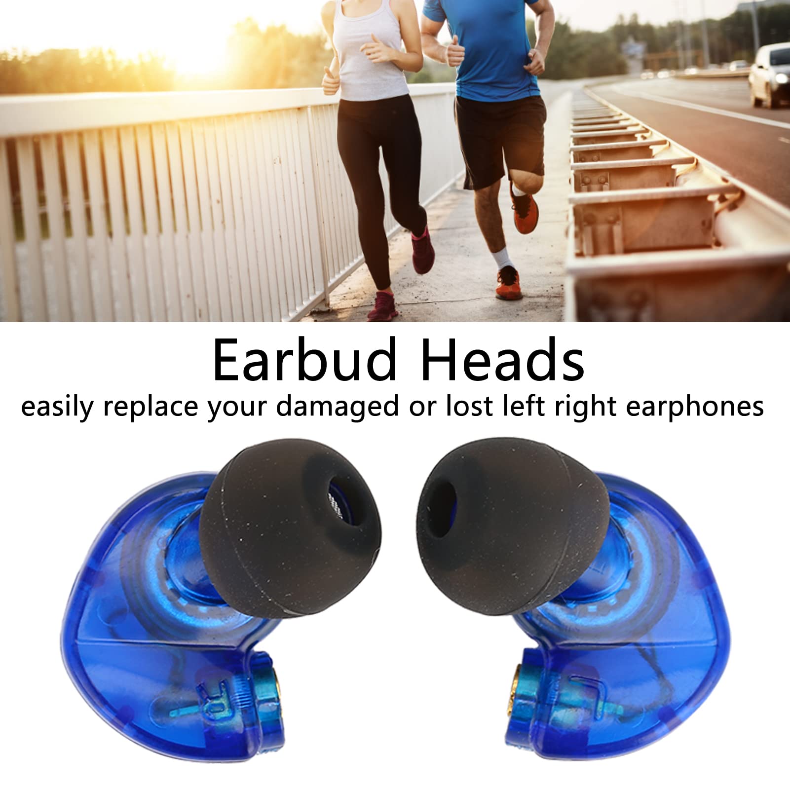 ASHATA for SE215 Wired Sound Isolating Earbuds Head, 1 Pairs of Pluggable Replacement Stereo Earphone Head for SE315 SE535 SE215, with MMCX Interface (Clear Blue)