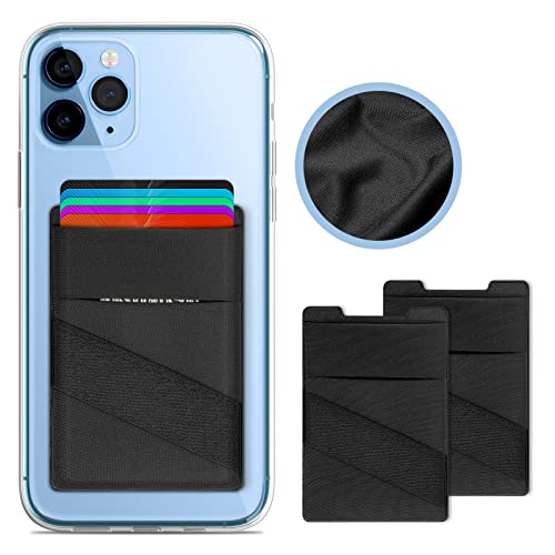 YINHEXI 2Pack Phone Wallet Card Holder, Cell Phone Wallet Stick on Credit Card Holder for Cell Phone & Phone Case, Slim Wallet Compatible with All Smartphones