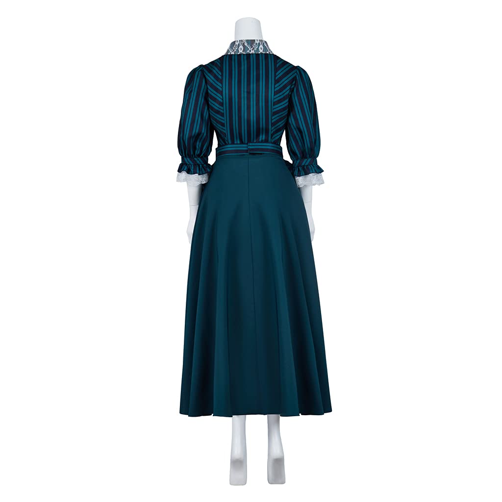 The Haunted Mansion Cosplay Costume Women's Maid Dress with Apron Halloween Ghost Costume (L)