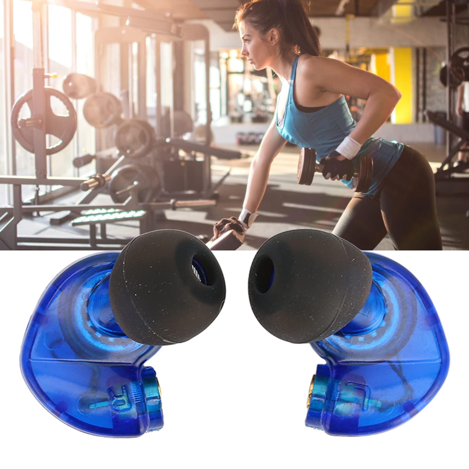ASHATA for SE215 Wired Sound Isolating Earbuds Head, 1 Pairs of Pluggable Replacement Stereo Earphone Head for SE315 SE535 SE215, with MMCX Interface (Clear Blue)