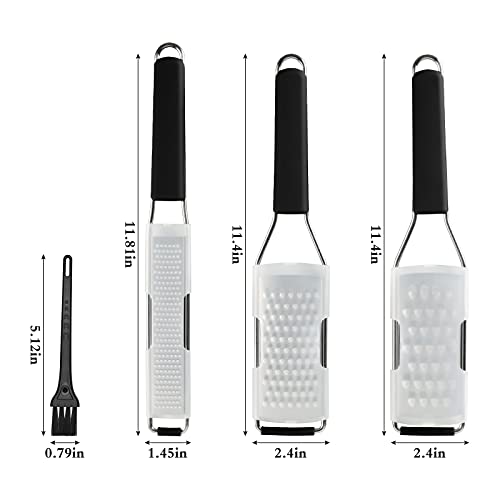 Cambom Cheese Grater Citrus Zester Lemon Zester Pack of 3-304 Stainless Steel - A Sharp Tool for Parmesan Cheese, Ginger, Garlic, Nutmeg, Chocolate, Vegetables,Fruits,Dishwasher Safe