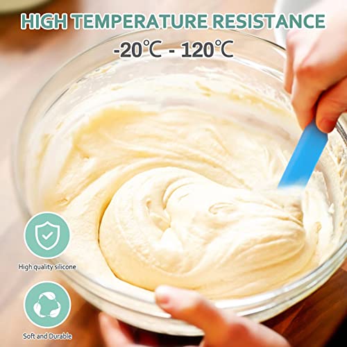 5Pcs Silicone Jar Spatulas - Cake Cream Spatulas Set, 9.8 inch Non-Stick Heat Resistant Mixing Butter Spatulas Baking Scrapers for Jars Blenders Cooking Stirring (5 Color)