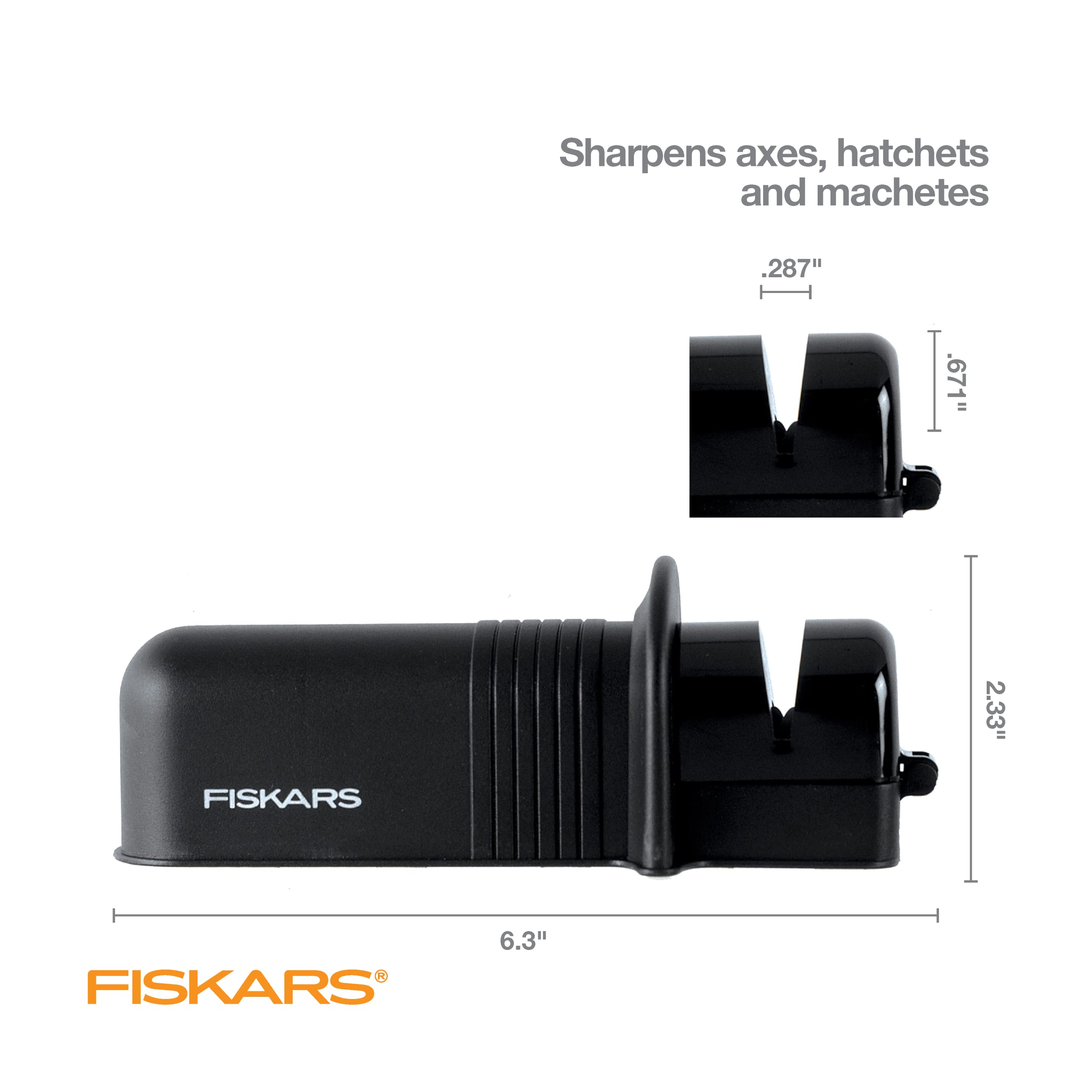 Fiskars 04570000900 Axe and Knife Sharpener, Black, 78616984J, 1