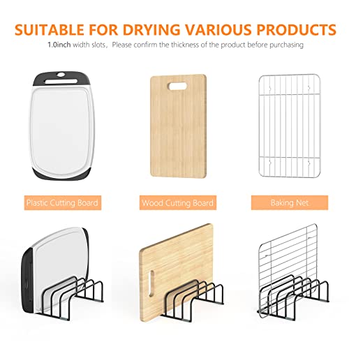 KORRTFID Cutting Board Storage Rack, Compact Cutting Board Organizer, Cutting Board Stand Holder, Bakeware, Cookie Sheets Organizer(1.0 Inch Width Slots)