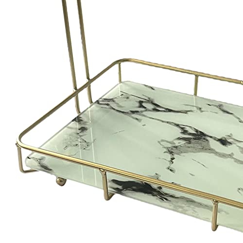 KLKCMS 2-Tier Standing Rack Cosmetic Organizer Holder Makeup Holder Bathroom -