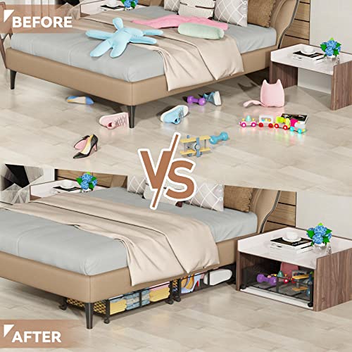 innotic Under Bed Storage with Wheels, Tool-free Under Bed Shoe Storage Containers Drawer, Metal Closet Organizer Storage Containers for Clothing, Shoes, Blanket, Toys-L Size (23.5"x16.5"x6.45")