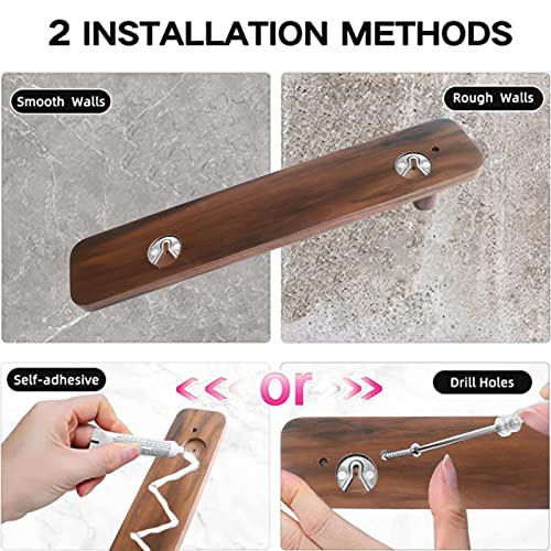Hair Dryer Holder for Dyson Hairdressing Organizer Walnut Wood Wall Mounted Rack Bathroom Storage