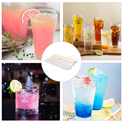 600pcs Plastic Drinking straws, Flexible straws, 8" Long, Stripes Multiple Colors Straws,suitable for various drinks, juice, milk, tea, cocktails, parties, daily use (600pcs)