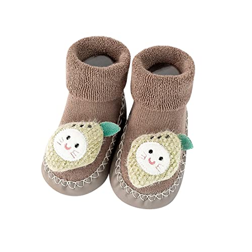 Lykmera Autumn Spring Comfortable Baby Toddler Shoes Cartoon Fruit Pattern Pineapple Mesh Breathable Floor Sports Shoes (Coffee, 6-12 Months)